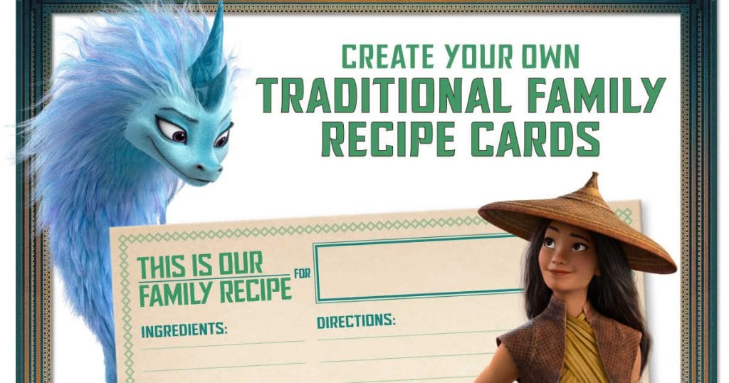 Free Printable Raya Recipe Cards from Disney - Mama Likes This