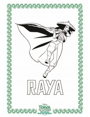 Free Printable Raya Coloring Page from Disney. - Mama Likes This