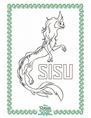 Raya & The Last Dragon Sisu Coloring Page - Mama Likes This