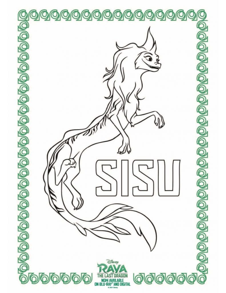 Raya & The Last Dragon Sisu Coloring Page - Mama Likes This