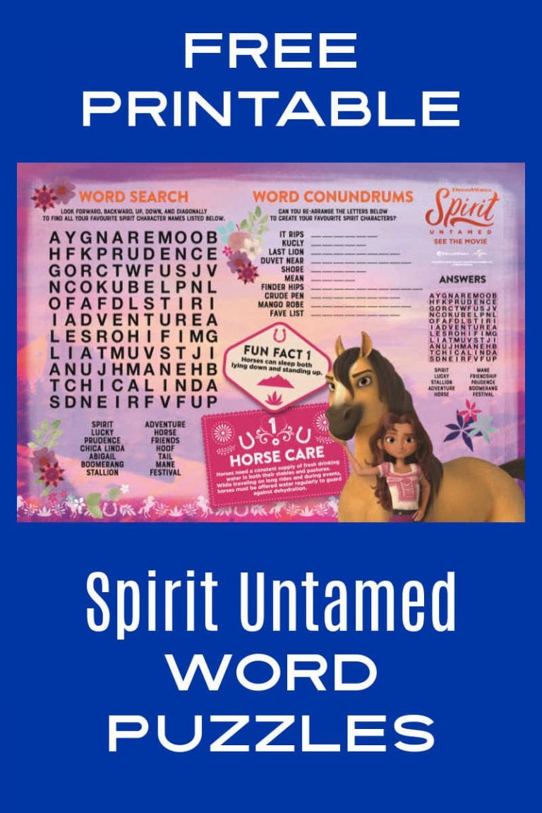 Free Printable Spirit Untamed Word Search - Mama Likes This