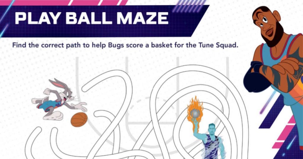 Free Printable Space Jam Maze - Mama Likes This