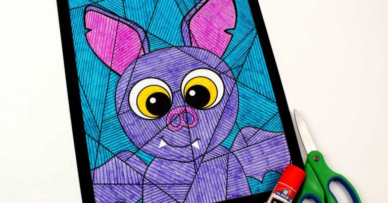 Halloween Bat Coloring Craft for Kids - Mama Likes This