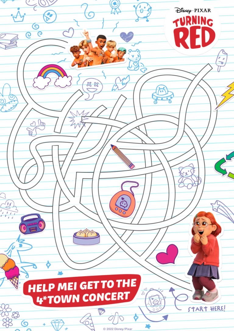 Free Download: Disney Pixar Turning Red Maze - Mama Likes This