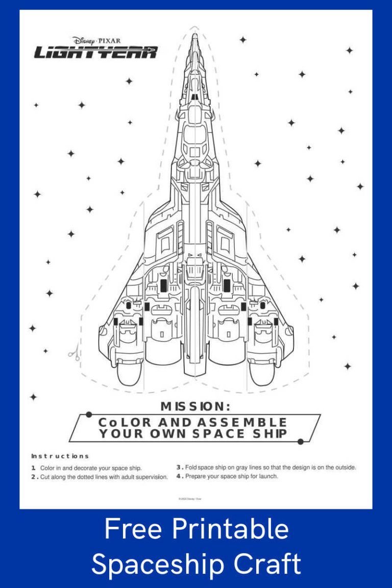 Free Printable Lightyear Spaceship Craft - Mama Likes This