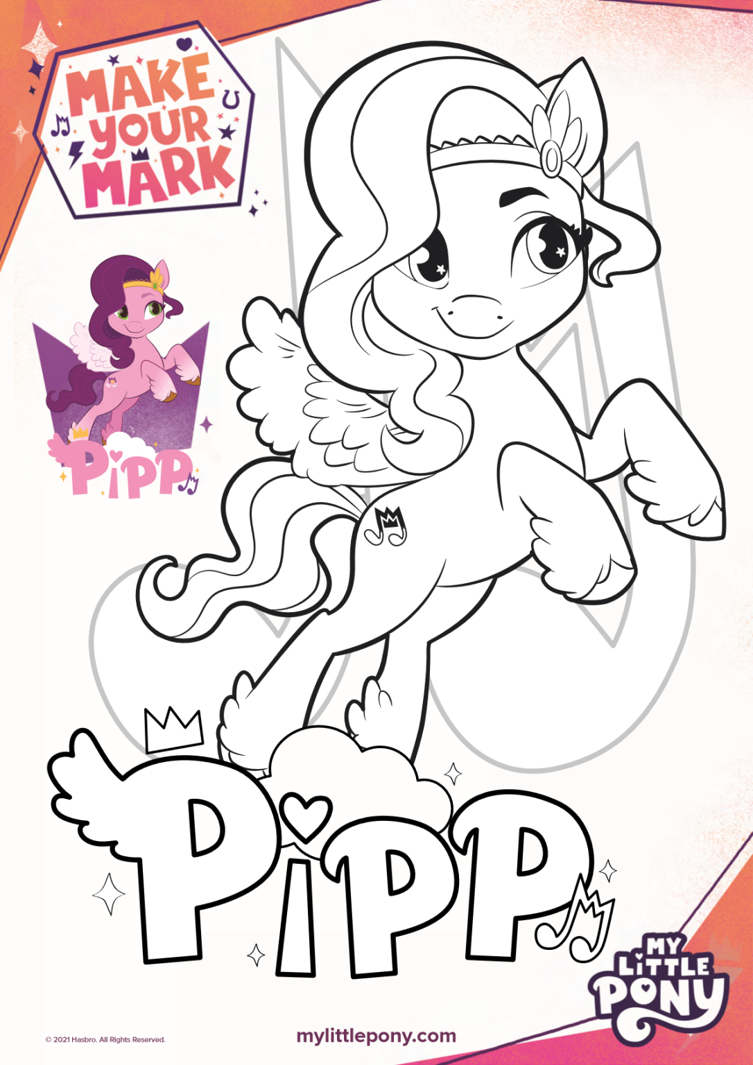 Free Printable My Little Pony Pipp Coloring Page - Mama Likes This