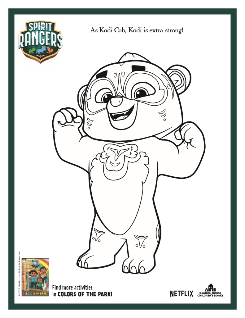 Spirit Rangers Kodi Cub Coloring Page - Mama Likes This