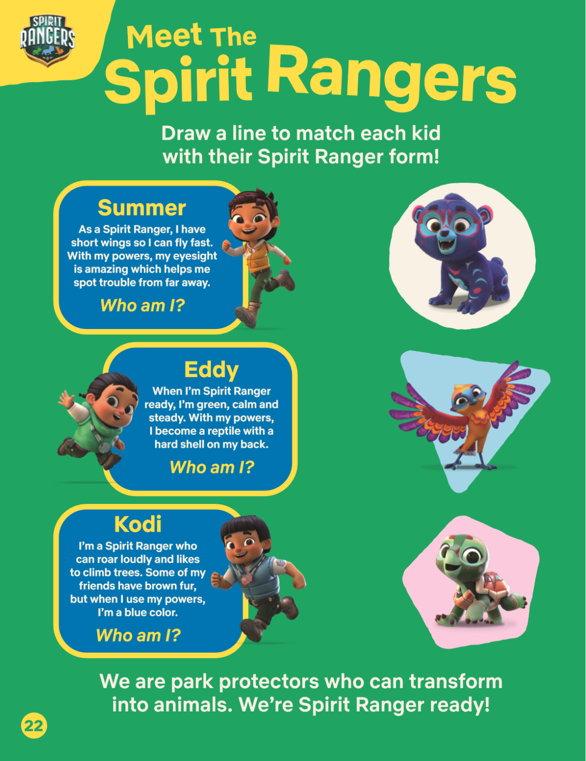 Netflix Spirit Rangers Matching Activity Page - Mama Likes This