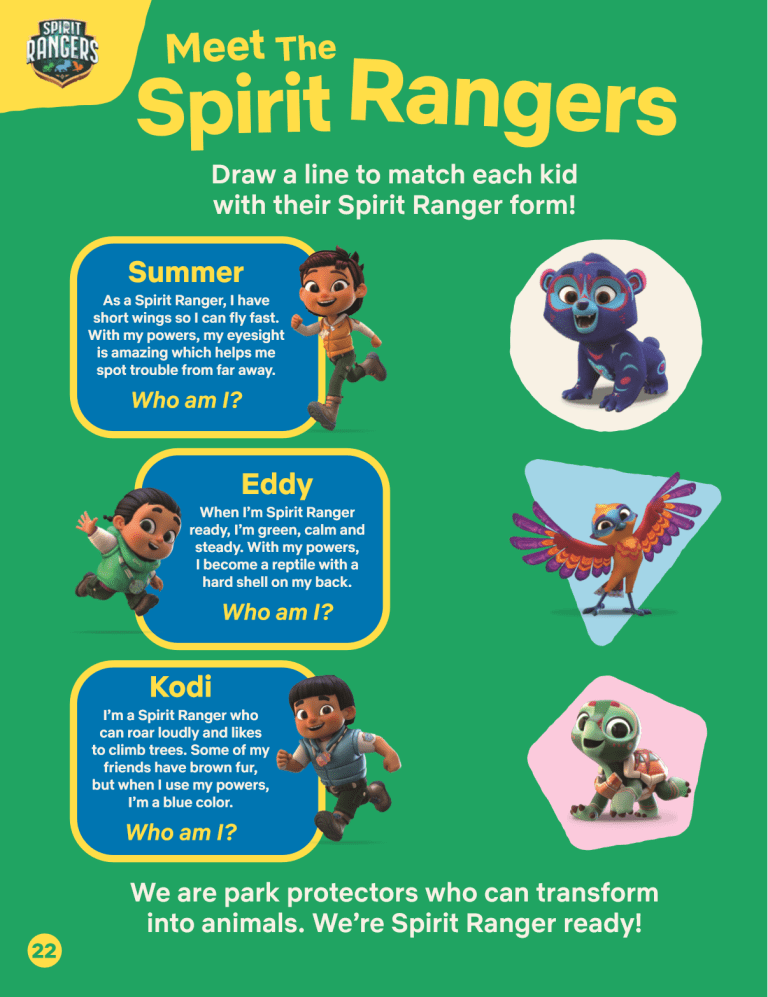 Netflix Spirit Rangers Matching Activity Page - Mama Likes This