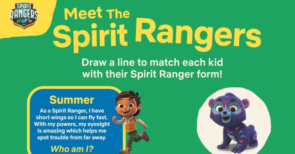 Netflix Spirit Rangers Matching Activity Page - Mama Likes This