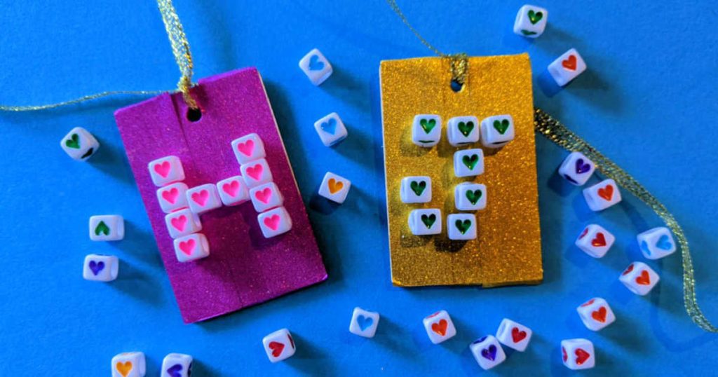 Washi & Beads Initial Gift Tag Craft - Mama Likes This
