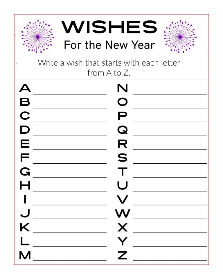 Free New Year Printable Activity Page - Mama Likes This