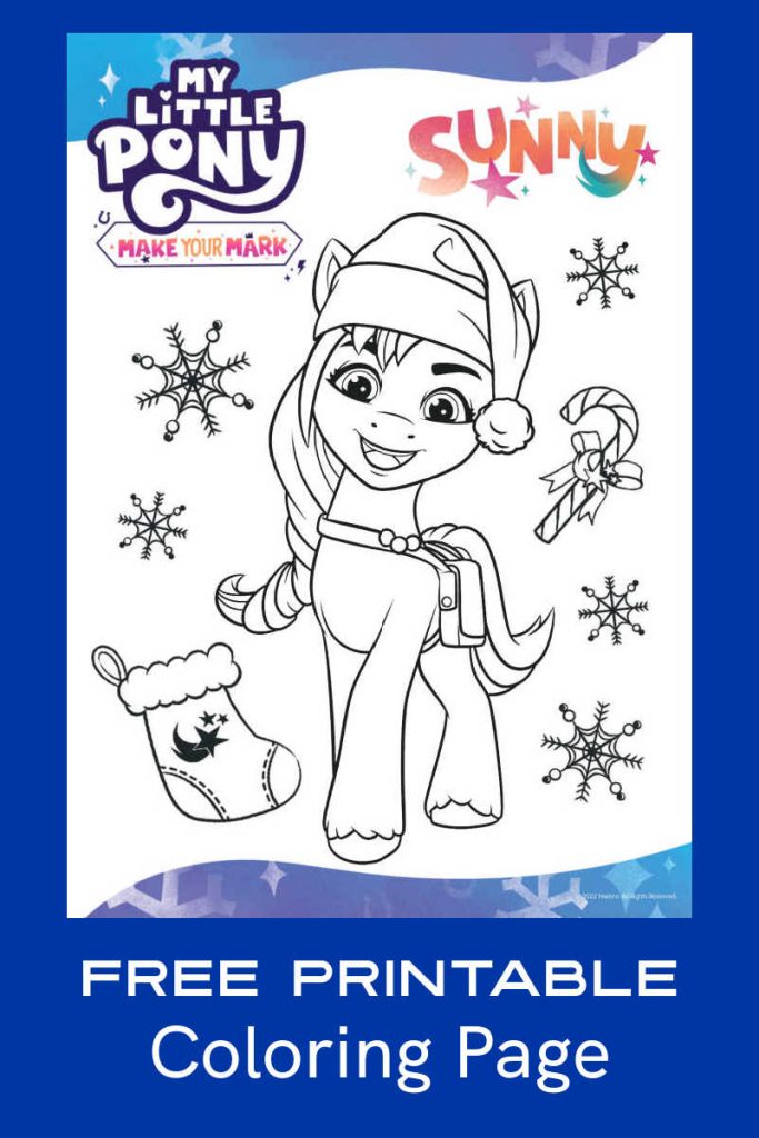 My Little Pony Sunny Christmas Coloring Page - Mama Likes This