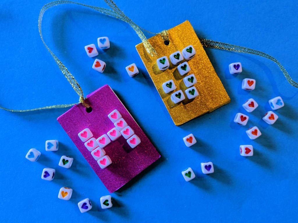 Washi & Beads Initial Gift Tag Craft - Mama Likes This