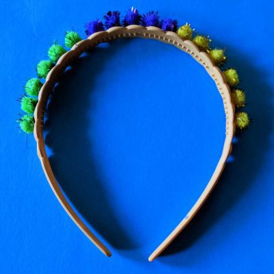 Easy DIY Mardi Gras Pom Pom Headband Craft - Mama Likes This