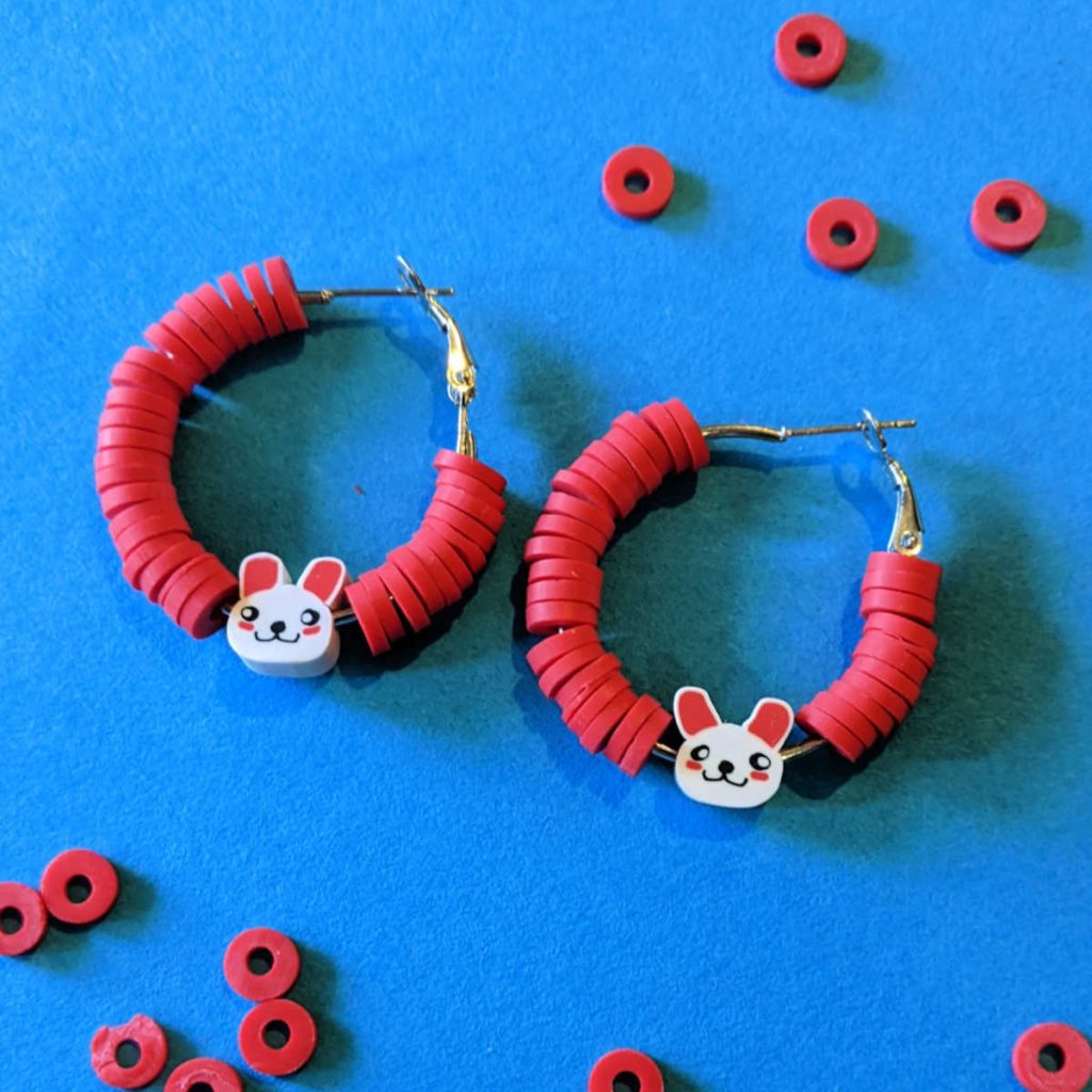 DIY Year of The Rabbit Hoop Earrings Craft - Mama Likes This