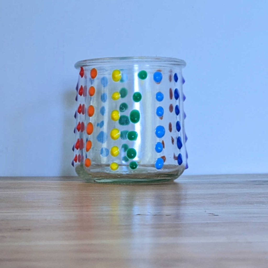 Upcycled Oui Jar Rainbow Painted Jar Craft - Mama Likes This