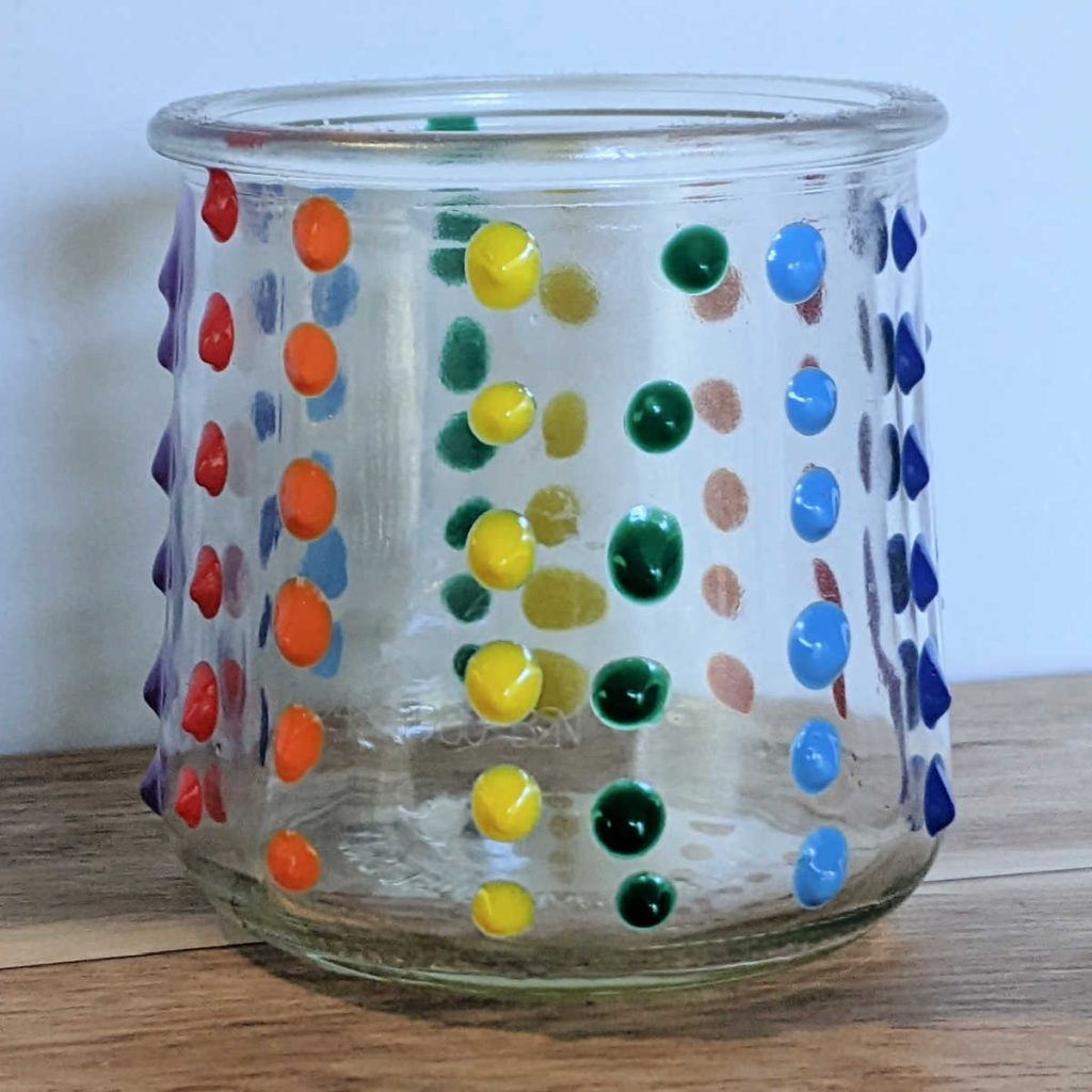 Upcycled Oui Jar Rainbow Painted Jar Craft - Mama Likes This