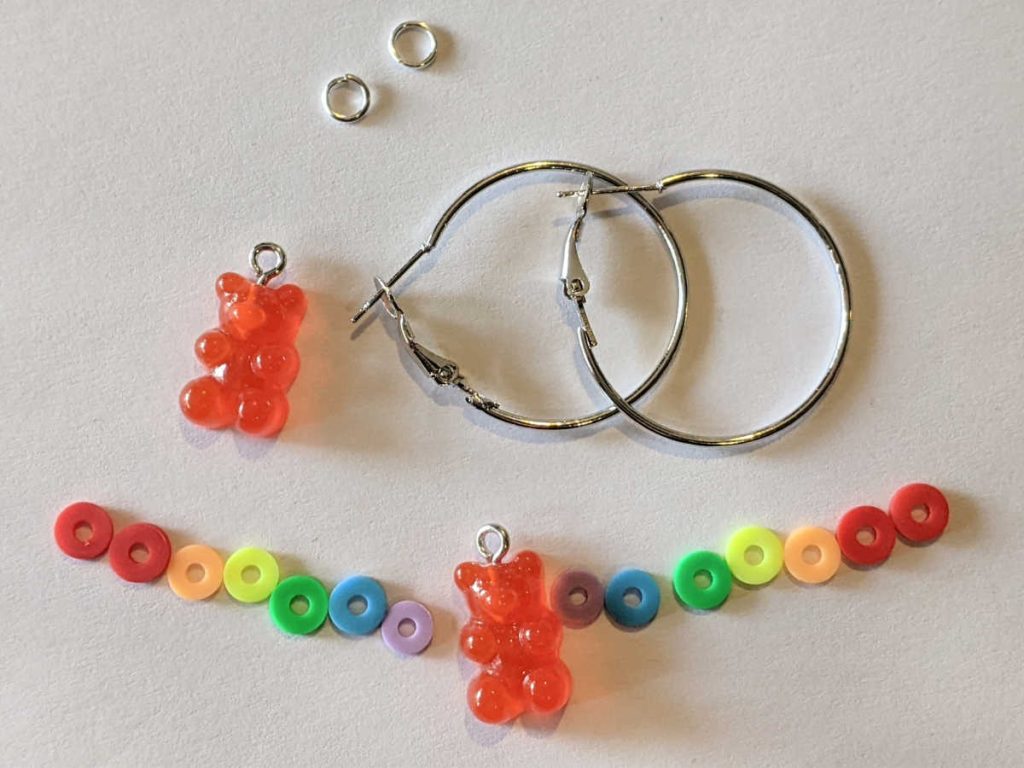 DIY Rainbow Bear Hoop Earrings Craft - Mama Likes This