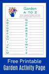 Free Printable A to Z Garden Word Activity Page 🌻📝 - Mama Likes This