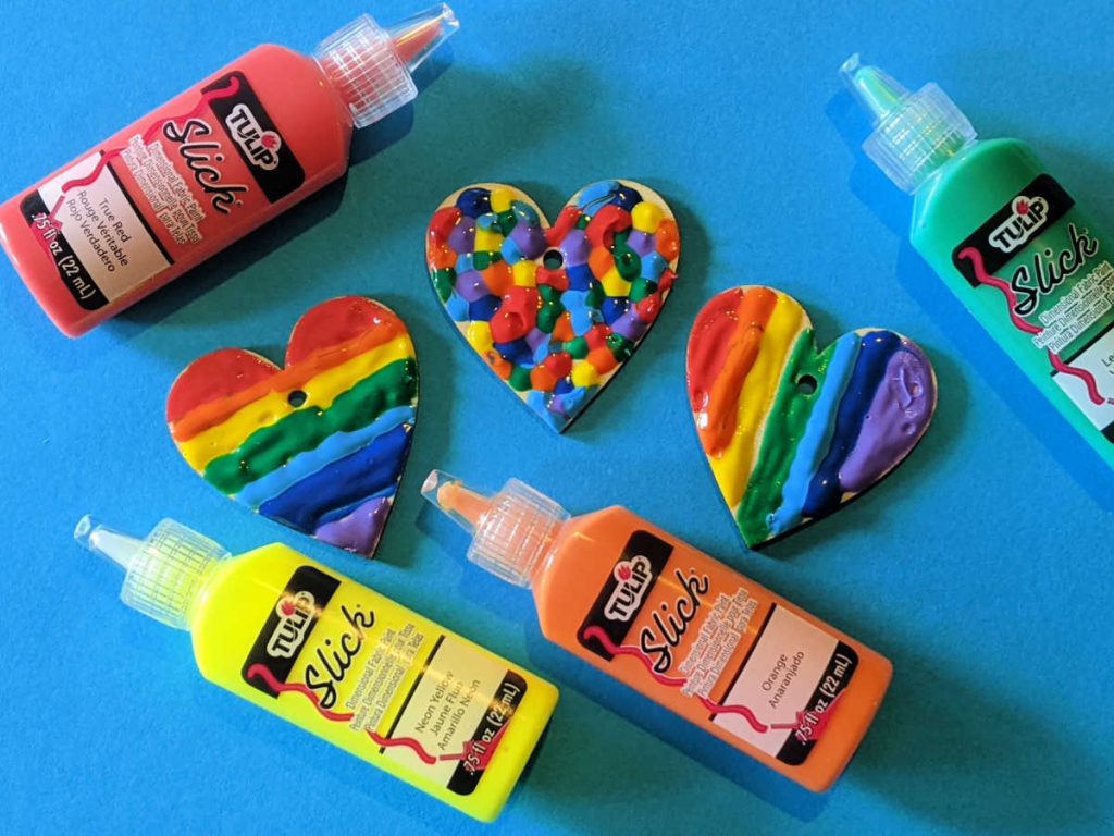 Easy Rainbow Painted Wood Heart Craft - Mama Likes This