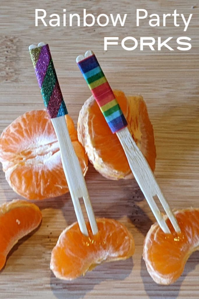 Rainbow Washi Appetizer Forks Craft - Mama Likes This