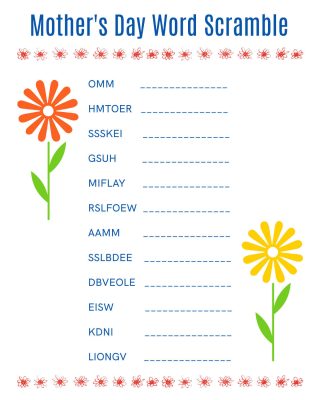 Free Printable Mother's Day Word Scramble - Mama Likes This