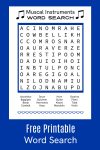 Free Printable Musical Instruments Word Search - Mama Likes This