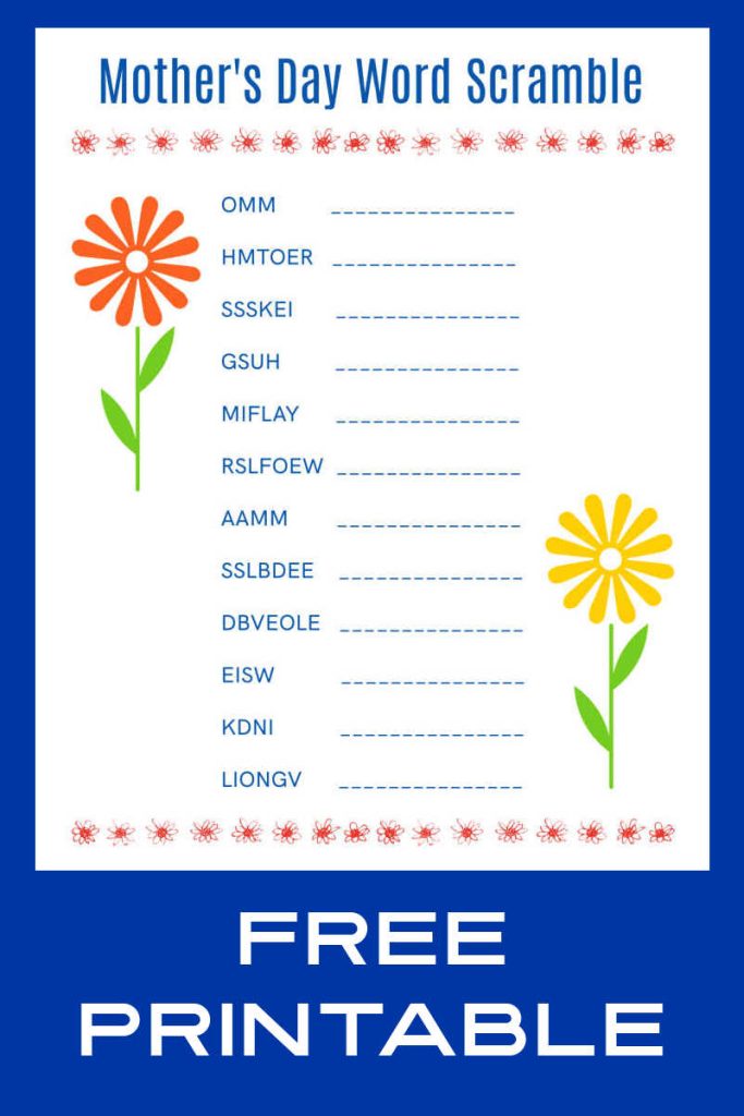Free Printable Mother's Day Word Scramble - Mama Likes This