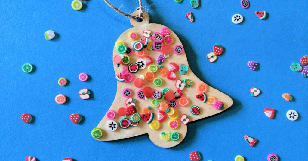 Cute & Easy Polymer Fruit Slice Bell Ornament Craft - Mama Likes This