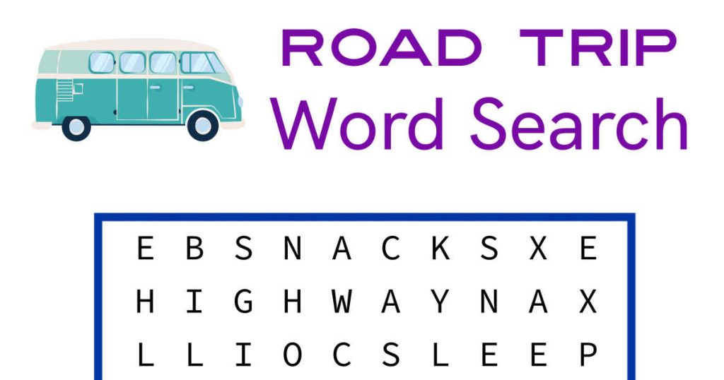 Free Printable Road Trip Word Search - Mama Likes This