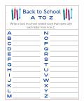 A to Z Back to School Word Activity Page - Mama Likes This