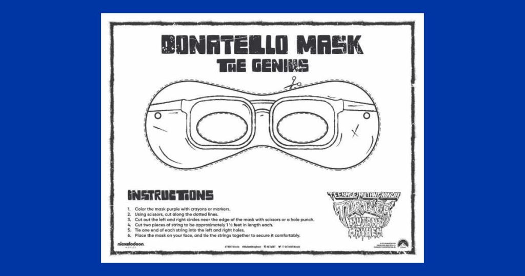 TMNT Free Printable Donatello Mask - Mama Likes This