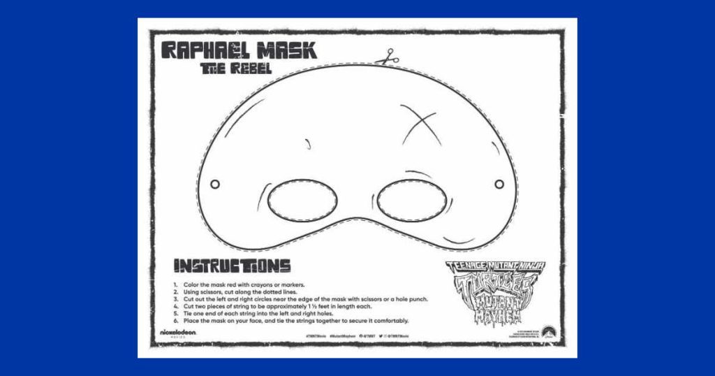 TMNT Free Printable Raphael Mask - Mama Likes This