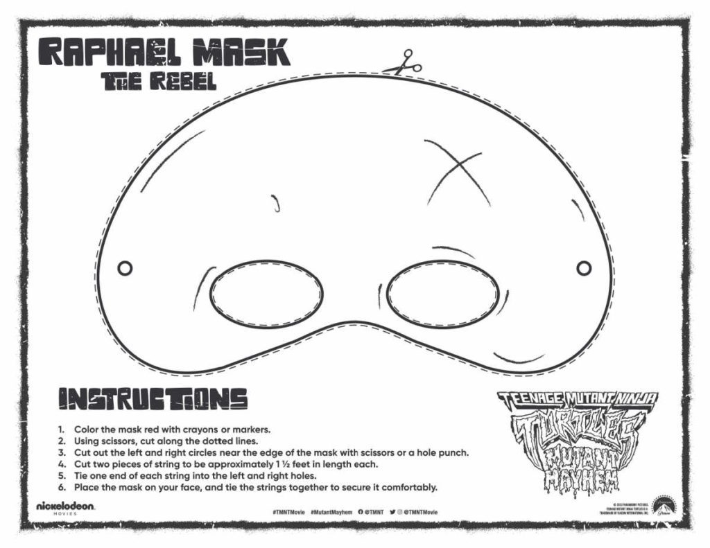 TMNT Free Printable Raphael Mask - Mama Likes This