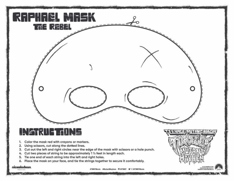 TMNT Free Printable Raphael Mask - Mama Likes This