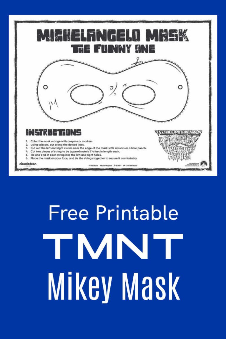 TMNT Free Printable Michelangelo Mask - Mama Likes This
