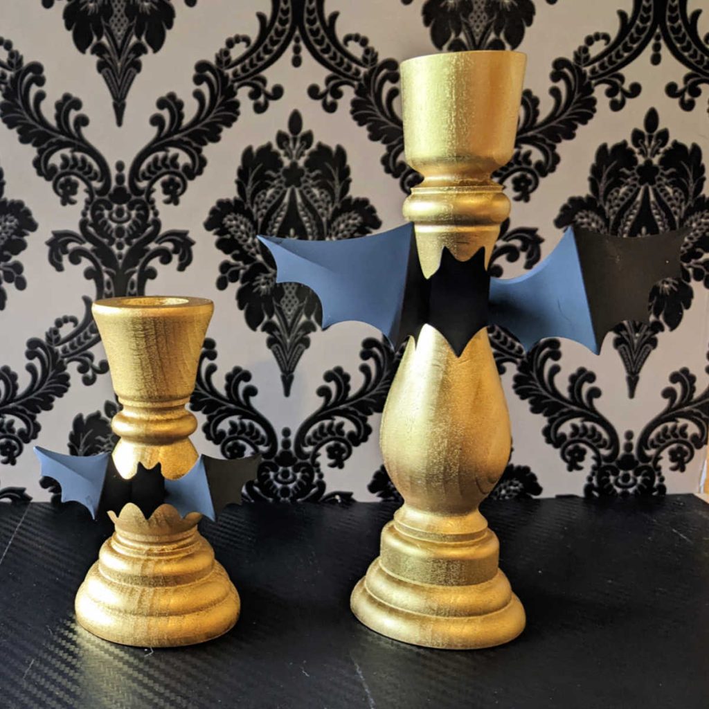 Easy Halloween Bat Candlestick Craft - Mama Likes This