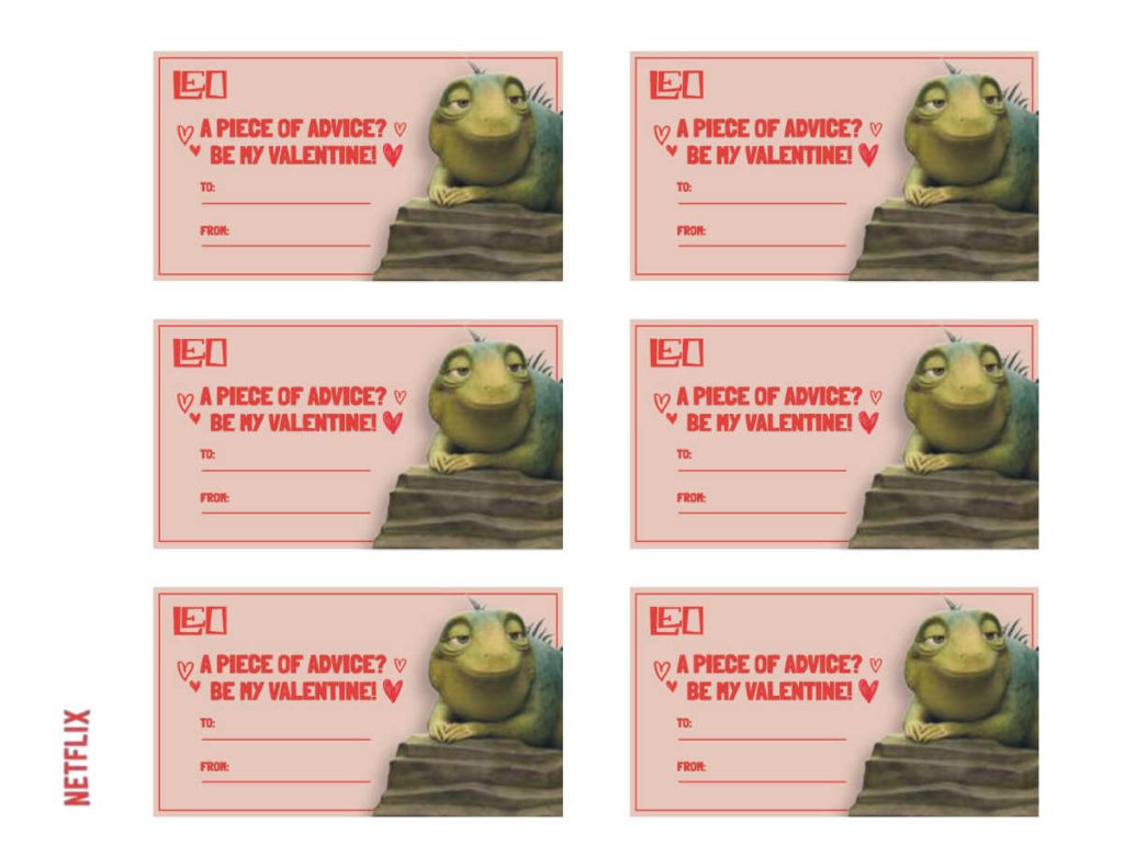 Free Printable Netflix Leo Valentines - Mama Likes This