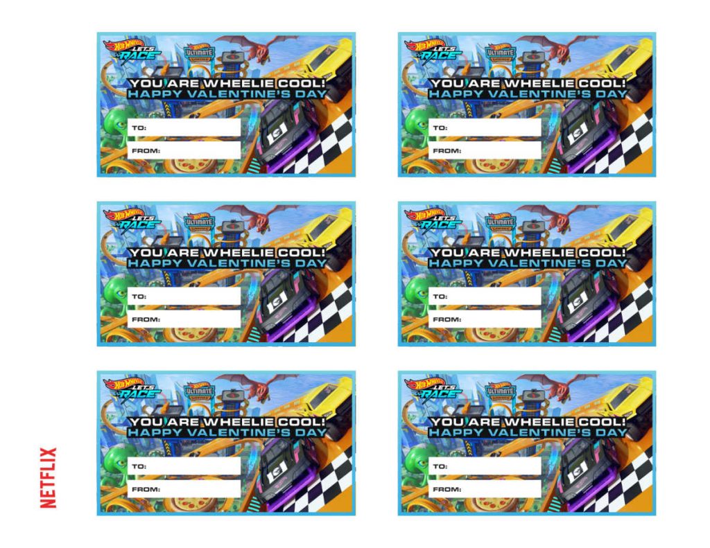 Free Printable Hot Wheels Valentines to Rev Up Valentine's Day! - Mama ...