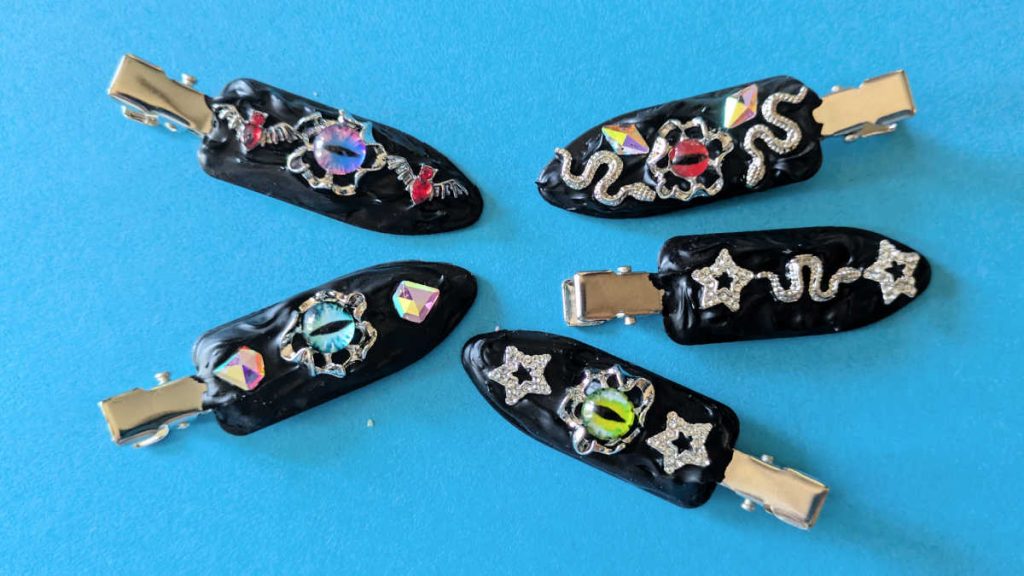 DIY Gothic Hair Clips Decoden Craft - Mama Likes This