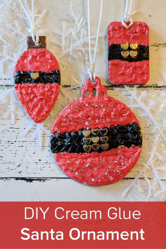 Festive Fun: A Whipped Cream Glue Santa Ornament Craft - Mama Likes This