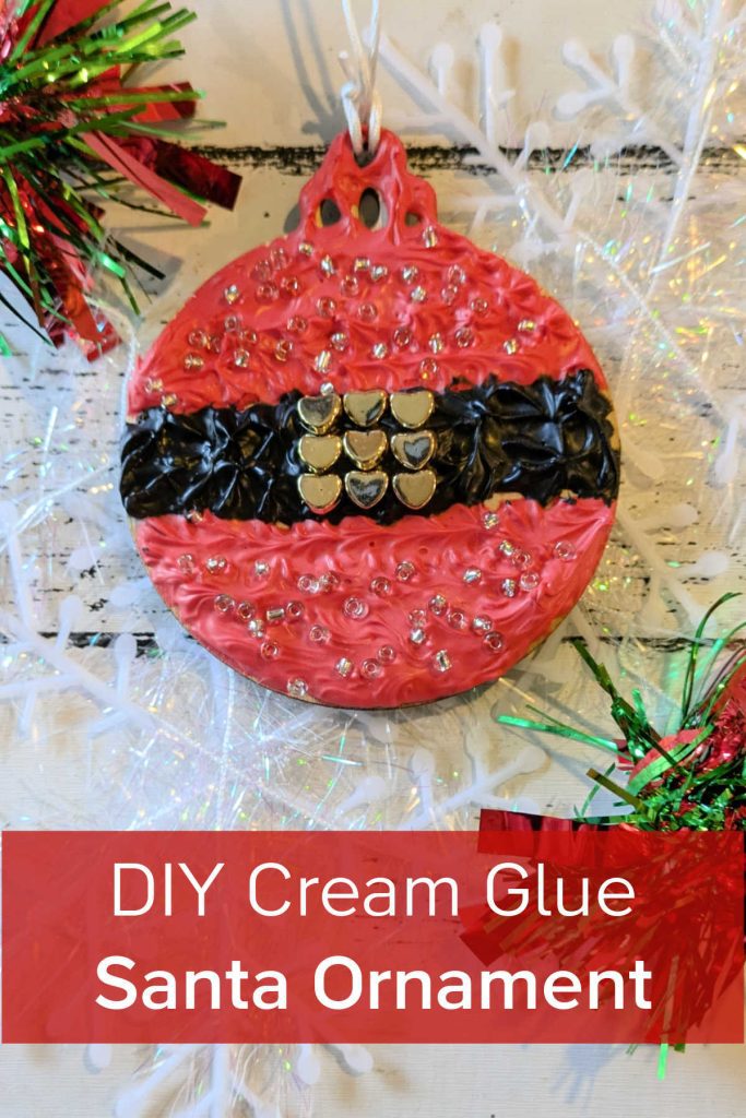 Festive Fun: A Whipped Cream Glue Santa Ornament Craft - Mama Likes This