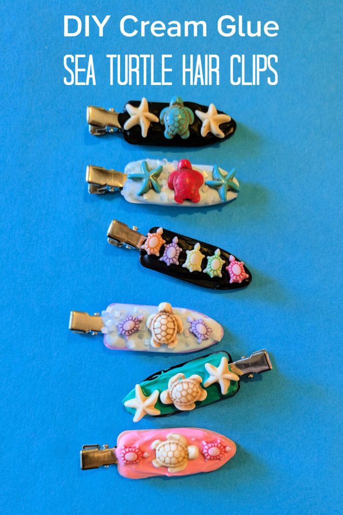 DIY Sea Turtle Hair Clips Cream Glue Craft - Mama Likes This
