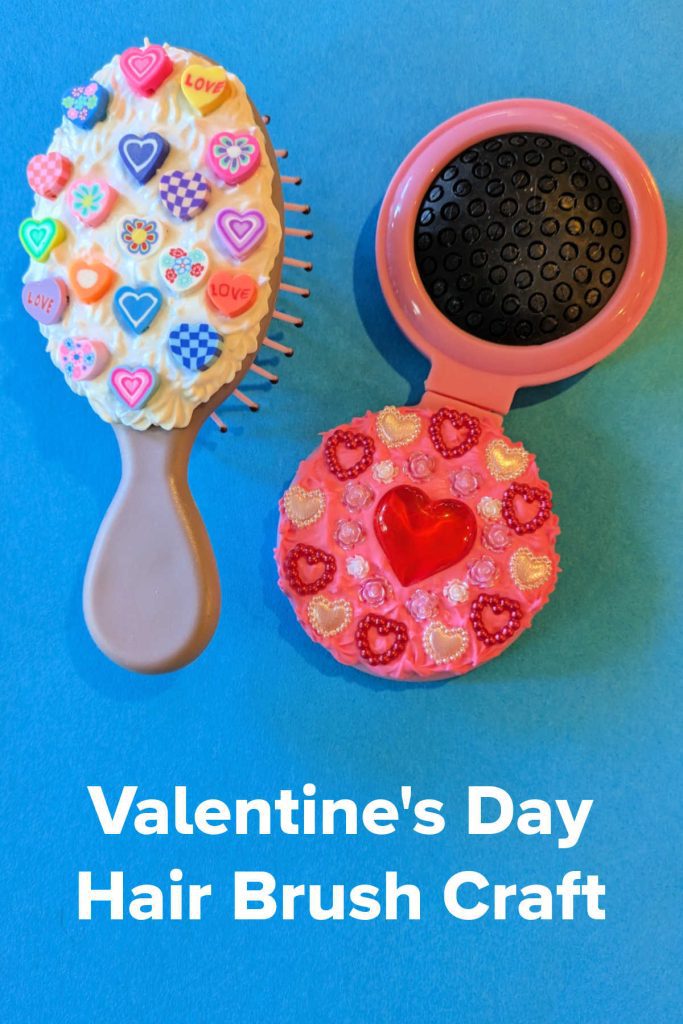Cream Glue Valentine Hair Brush Craft - Mama Likes This