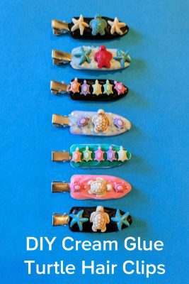 DIY Sea Turtle Hair Clips Cream Glue Craft - Mama Likes This
