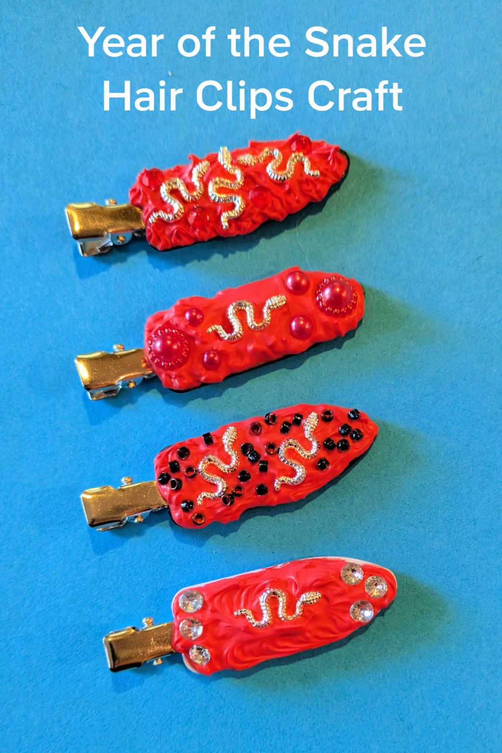 Serpentine Sparkle: Year of the Snake Hair Clips Craft - Mama Likes This