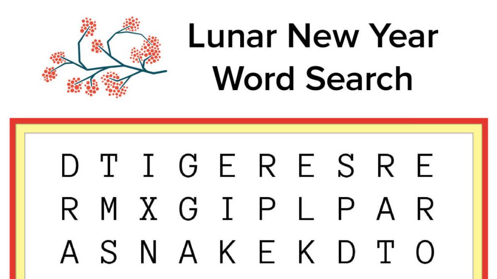 Free Printable Lunar New Year Word Search - Mama Likes This