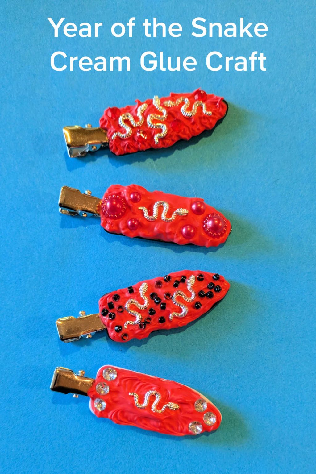 Serpentine Sparkle: Year of the Snake Hair Clips Craft - Mama Likes This