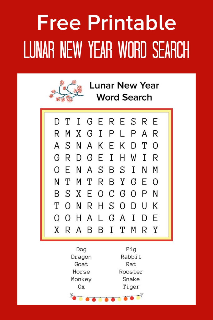 🧧🐉 Free Printable Lunar New Year Word Search - Mama Likes This